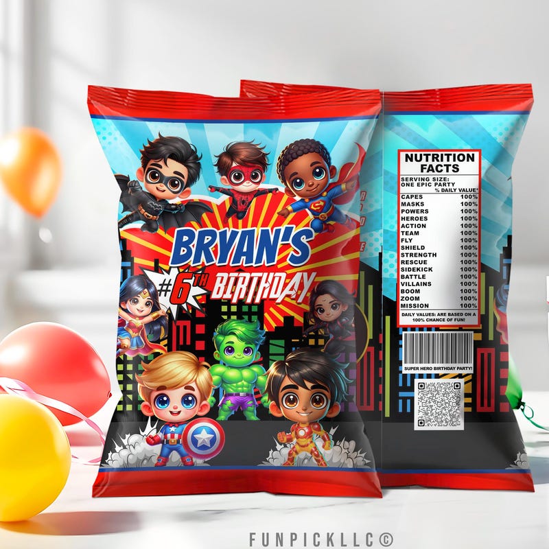 Superhero Chip Bag - Etsy