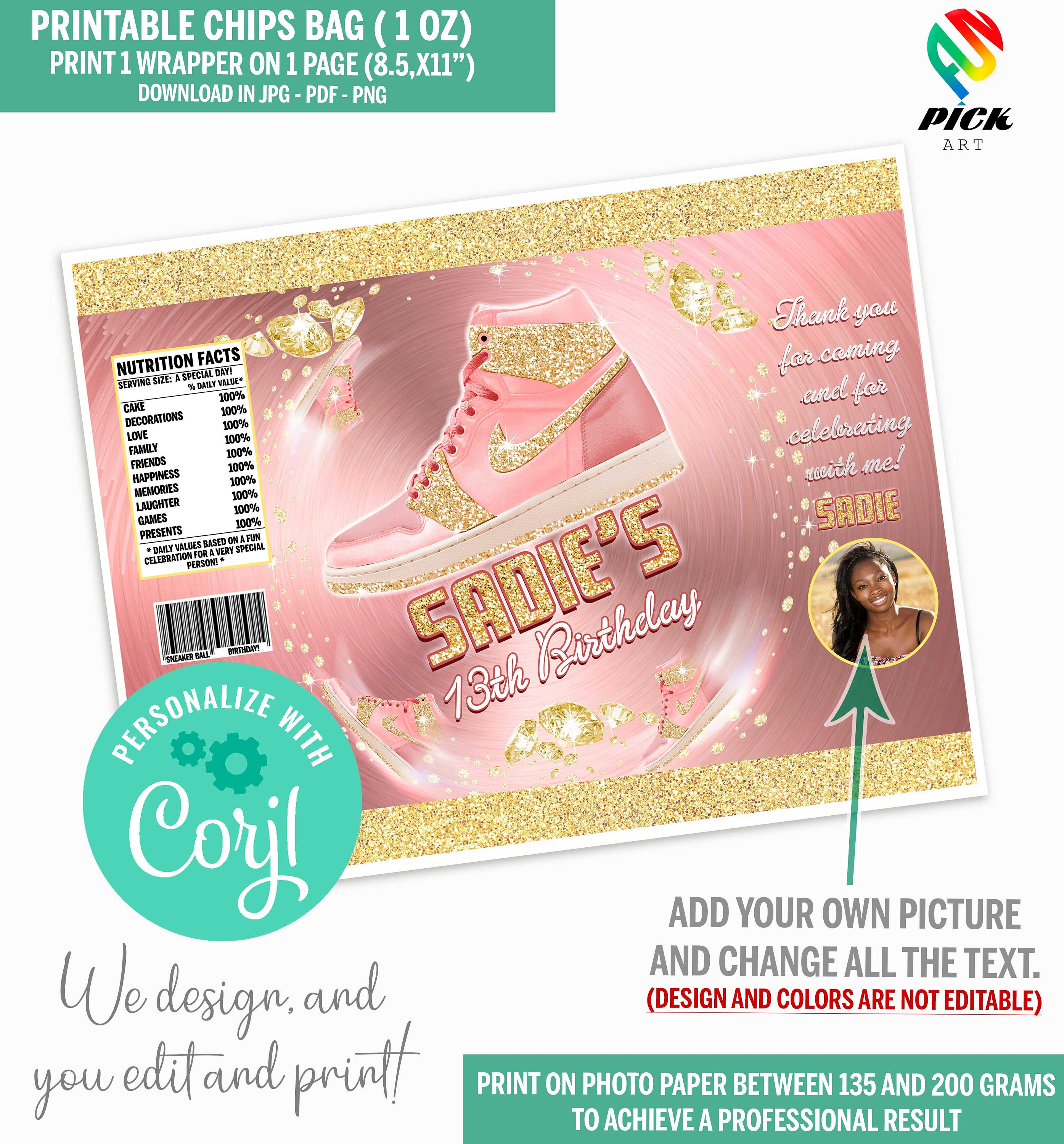 Editable Chips Bag Editable Template Editable Custom Bag Editable ...