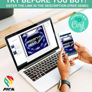 Editable Candy Wrapper, Editable Chocolate Bar, Editable Wrapper ...