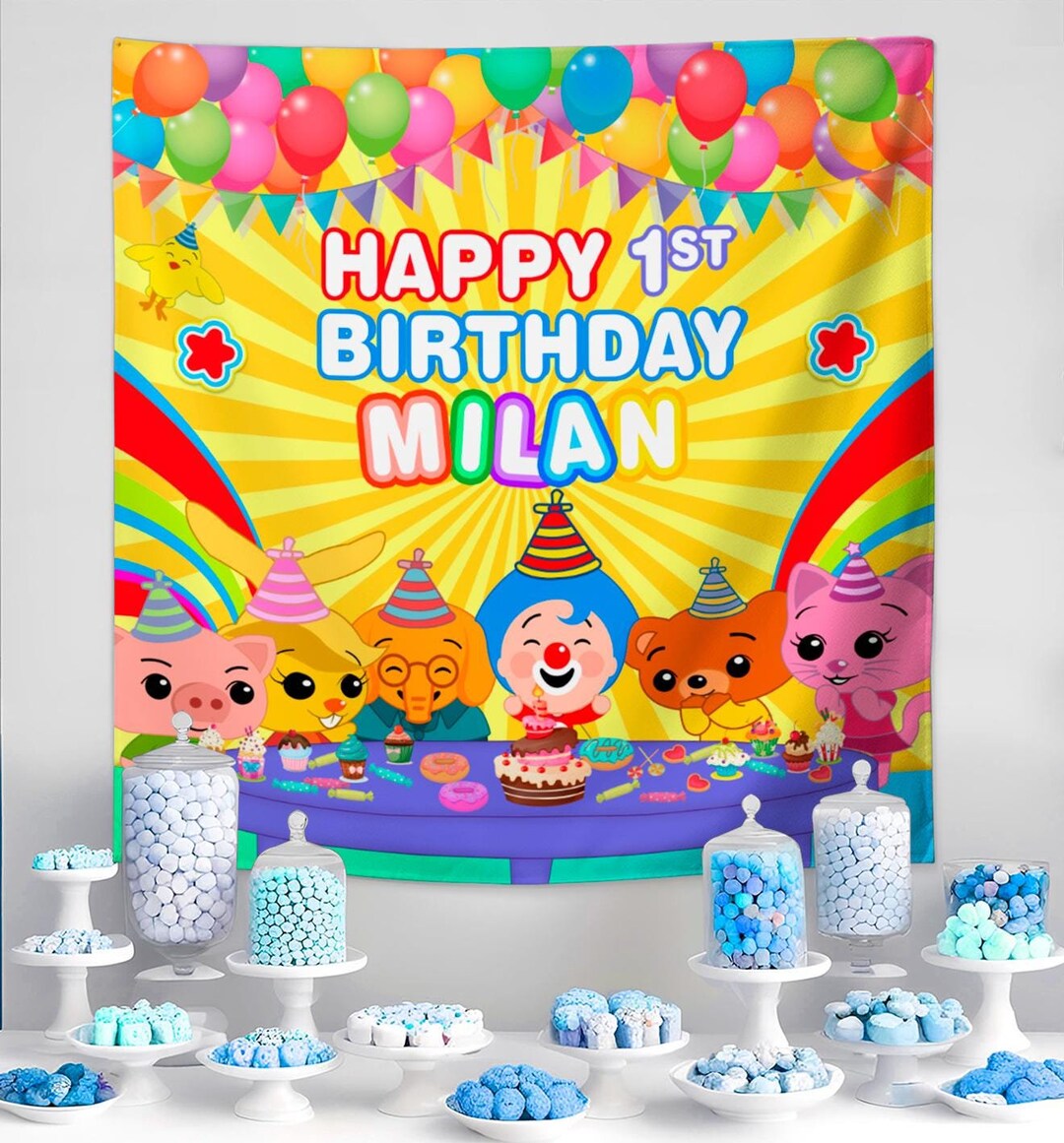 Plim Plim Banner | Plim Plim the Clown Backdrop | Plim Plim Wall Decor ...