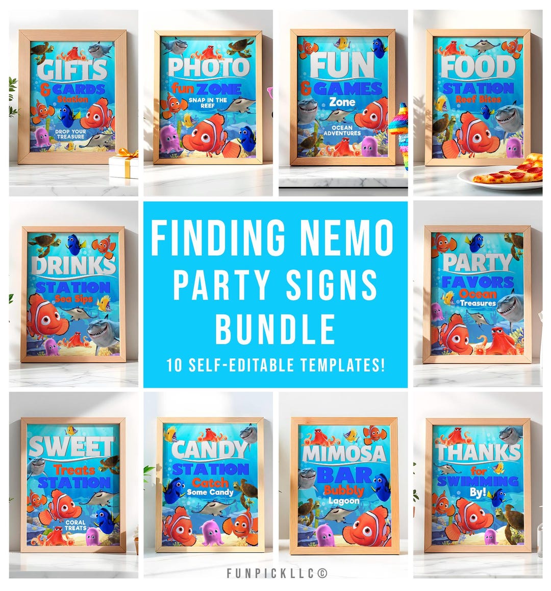 Bundle Signs for DIY, Kids Party Signs Pack, Under the Sea Theme Kit ...