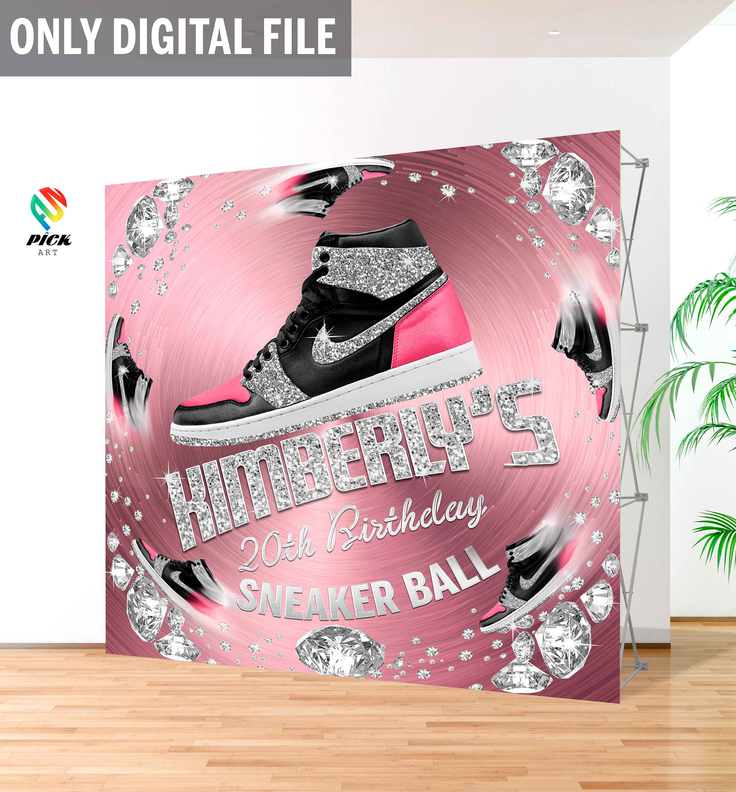 Editable Sneaker Ball Backdrop Sneaker Banner Custom Photo Backdrop ...