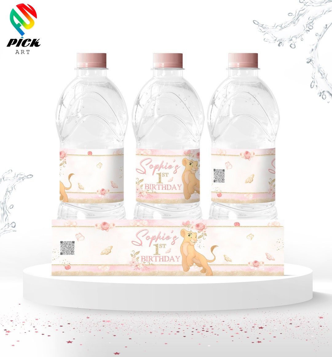Editable Water Bottle Labels Birthday Drink Labels Lion Juice Labels ...