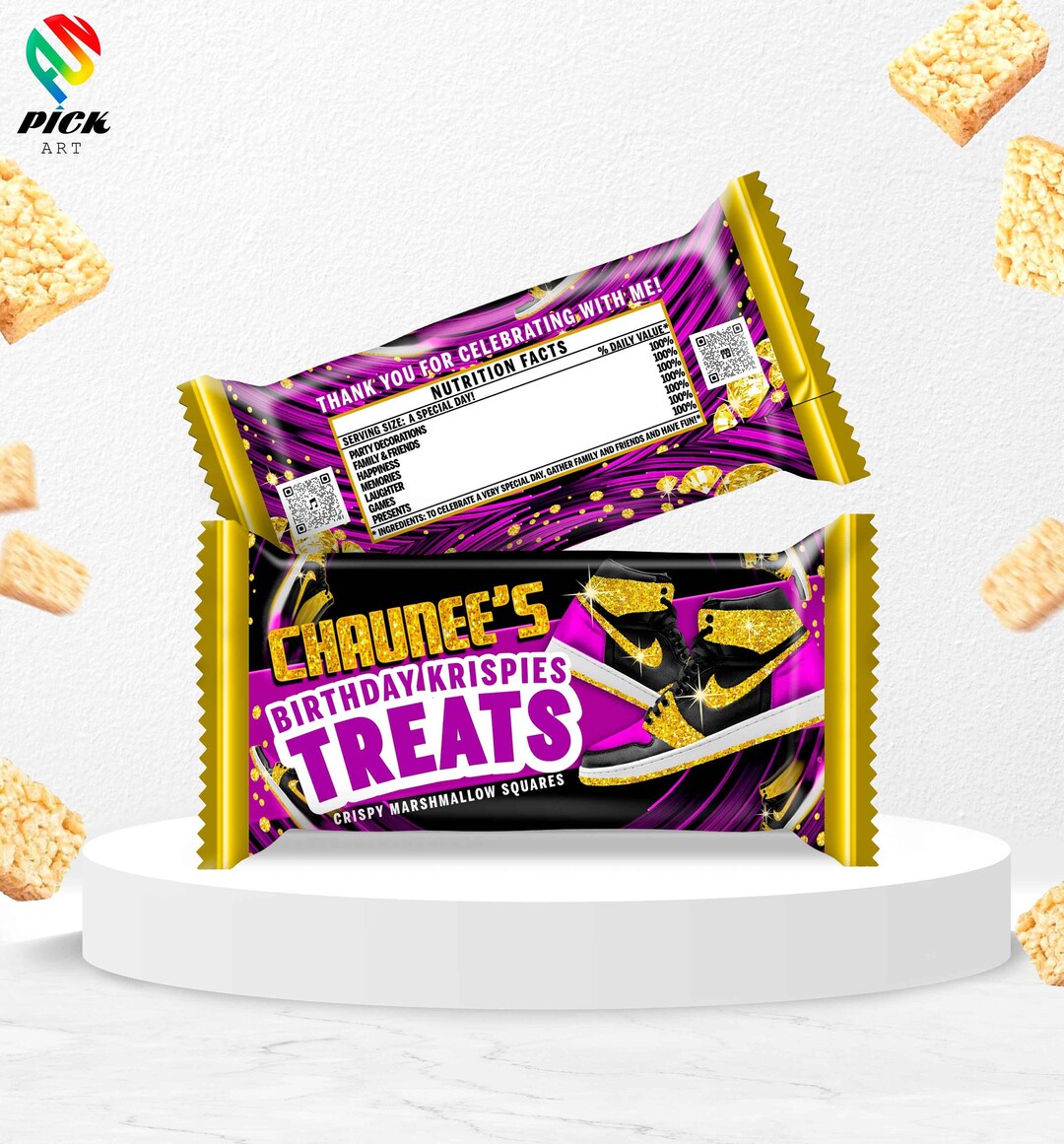 Sneaker Ball Rice Krispies Wrapper, Sneaker Candy Wrappers, Sneaker ...