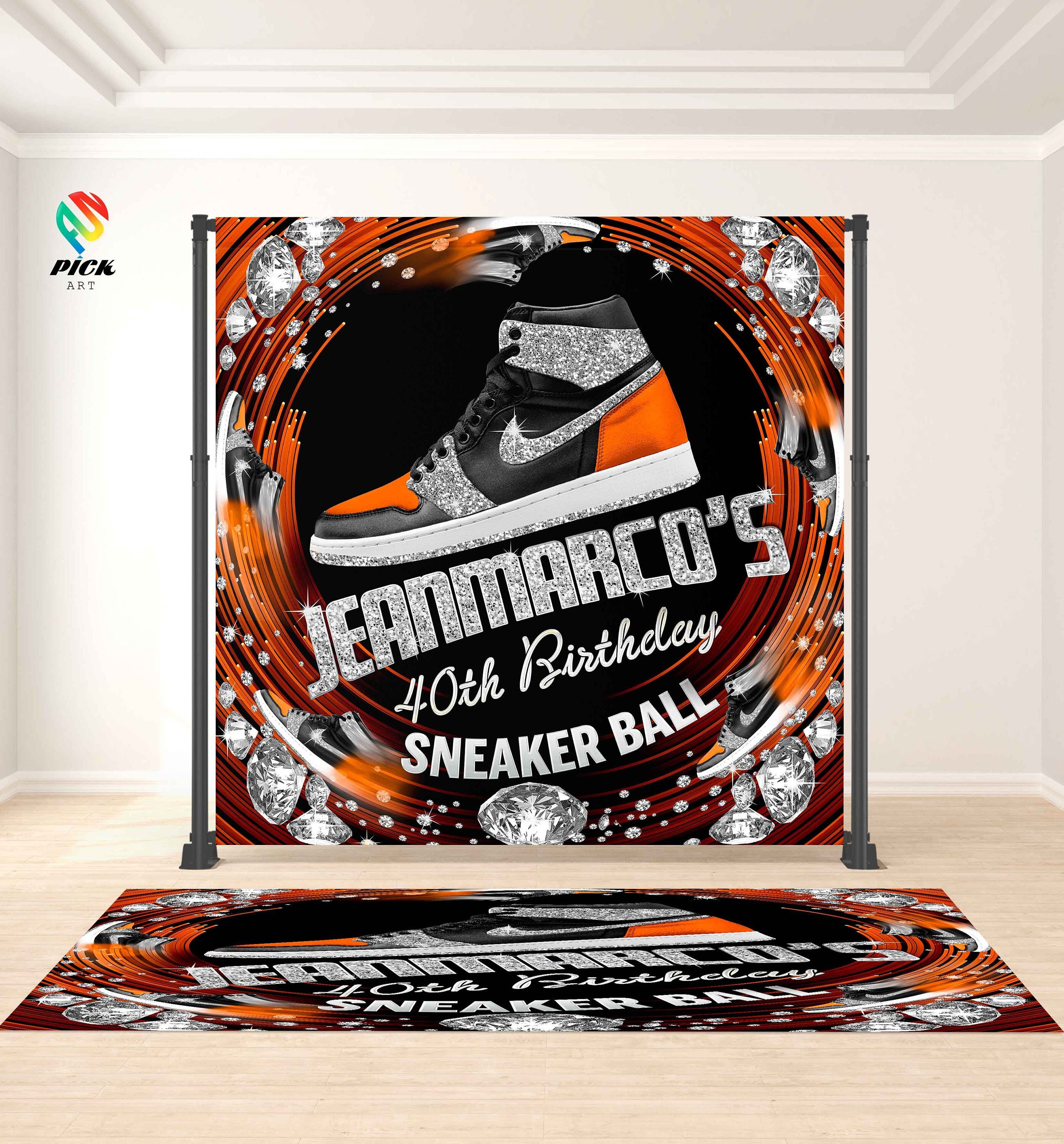 Editable Sneaker Ball Backdrop Sneaker Banner Custom Photo Backdrop ...