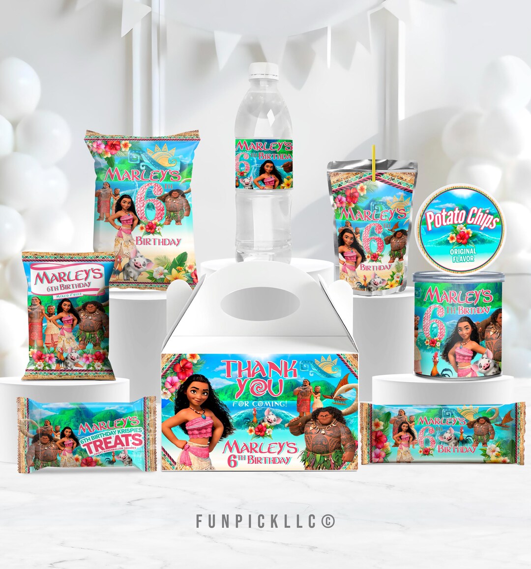 Moana Bundle for DIY, Moana Pack, Moana Theme Kit, Moana Favors, 8 Item ...