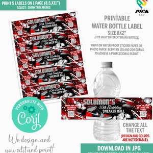 Editable Water Bottle Label, Editable Drink Label, Editable Juice Label ...