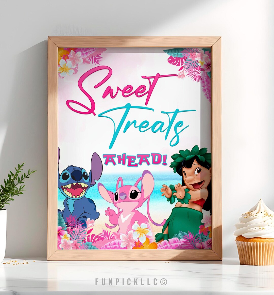 Hawaiian Dessert Sign for DIY, Beach Birthday Sign, Hawaiian Theme ...