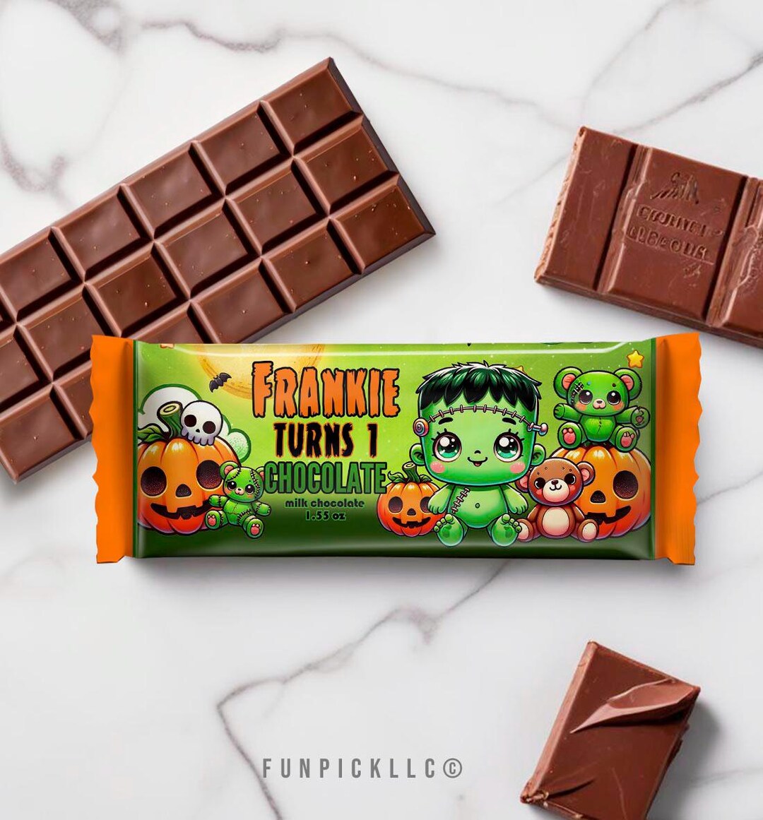 Little Monster Candy Wrapper for DIY, Halloween Treat Bag, Frankenstein ...