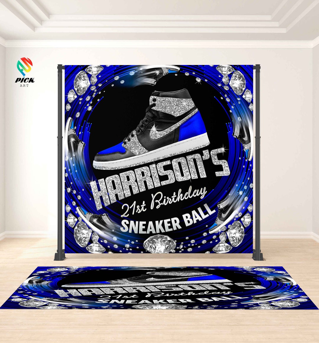 Editable Sneaker Ball Backdrop Sneaker Banner Custom Photo Backdrop ...
