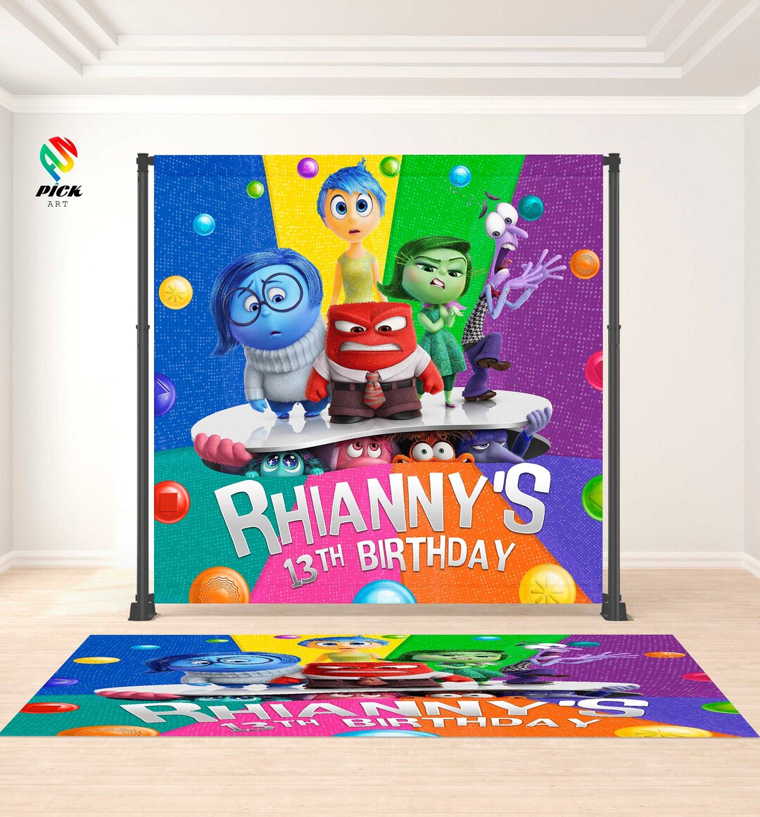 Inside Out Birthday Backdrop, Inside Out Birthday Banner, Inside Out ...