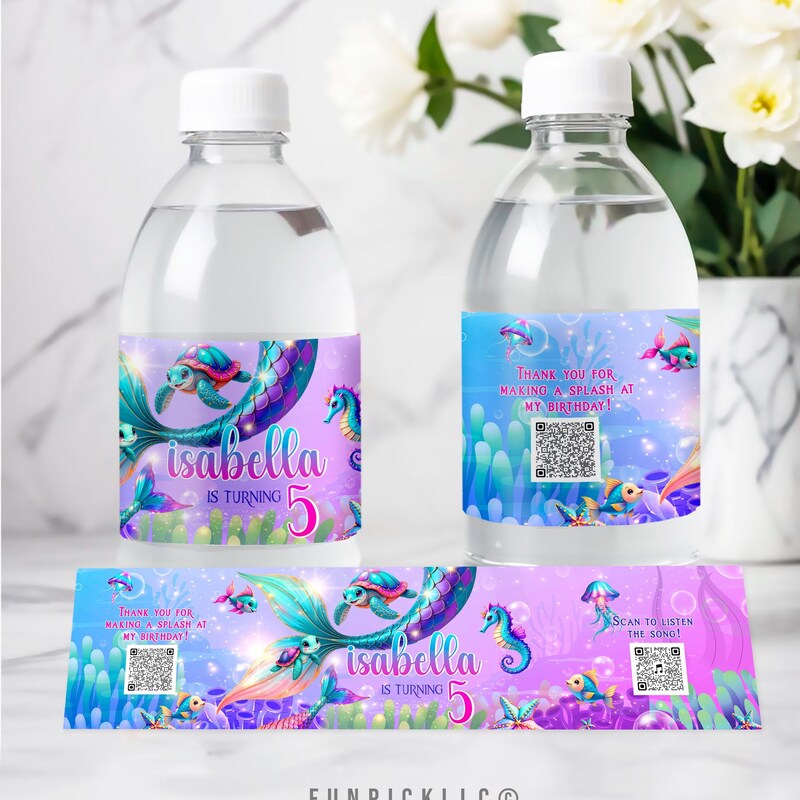 Mermaid Water Labels - Etsy