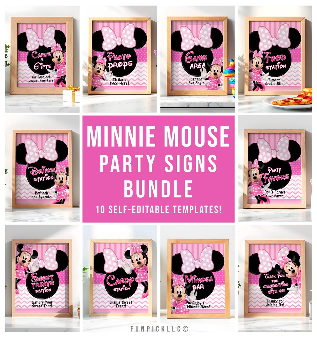 Bundle Signs for DIY, Girl Party Signs Pack, 1st Birthday Theme Kit ...