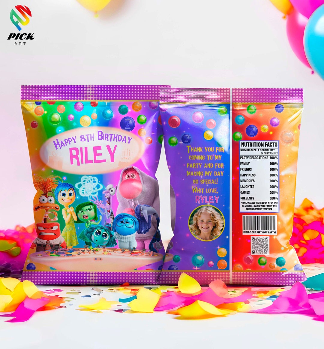 Inside Out Chip Bag Wrapper, Inside Out Snack Bag, Inside Out Custom ...