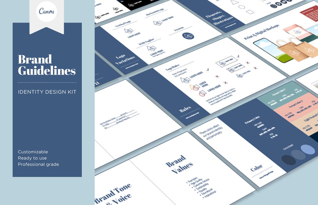 Brand Guidelines Editable Identity Design Kit Download - Etsy