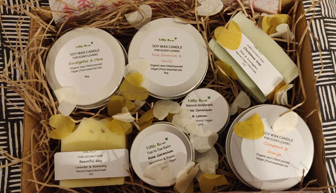 Luxury Gift Box Organic Ingridients Vegan Soaps Shampoo Lotion Bar ...