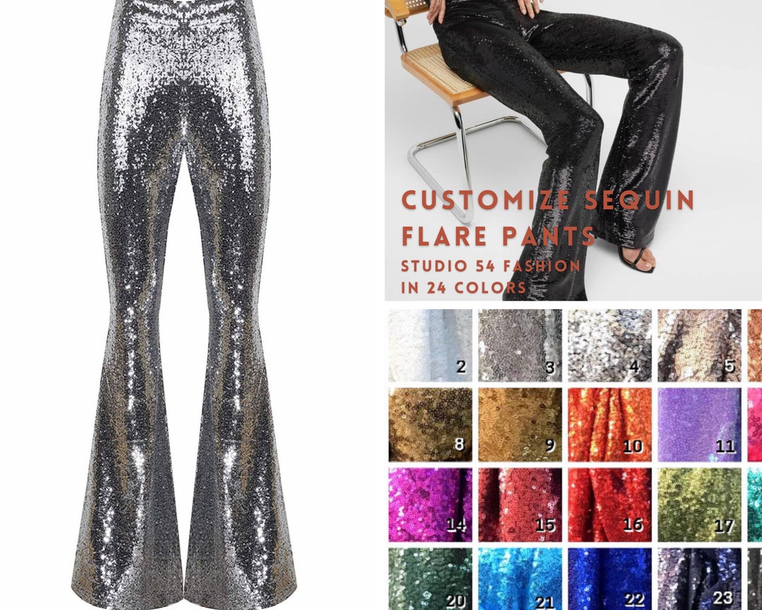 Sequin Flare Pants, Custom Sequin Pants, Custom Glitter Pants, Custom ...