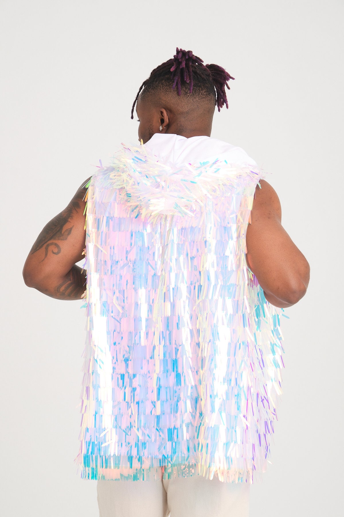 Iridescent Sequin Vest, Sequin Vest Men, Festival Clothing, Burning Man ...