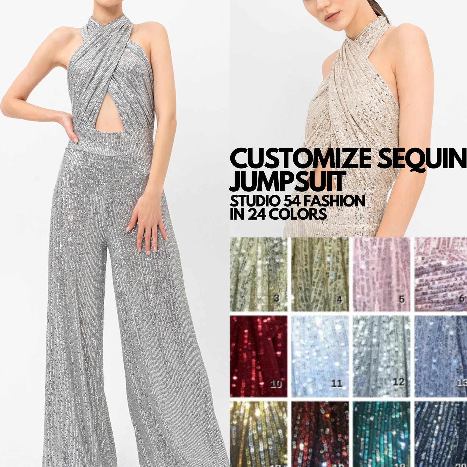 Jumpsuit Sequin Jumpsuit Custom Sequin Jumpsuit Glitter - Etsy