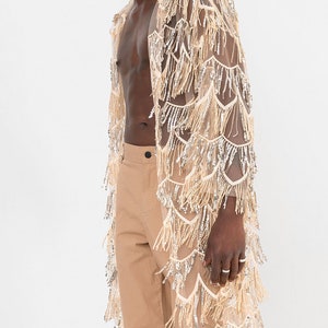 Sequin Jacket Disco Outfit Fringe Jacket Nashville - Etsy