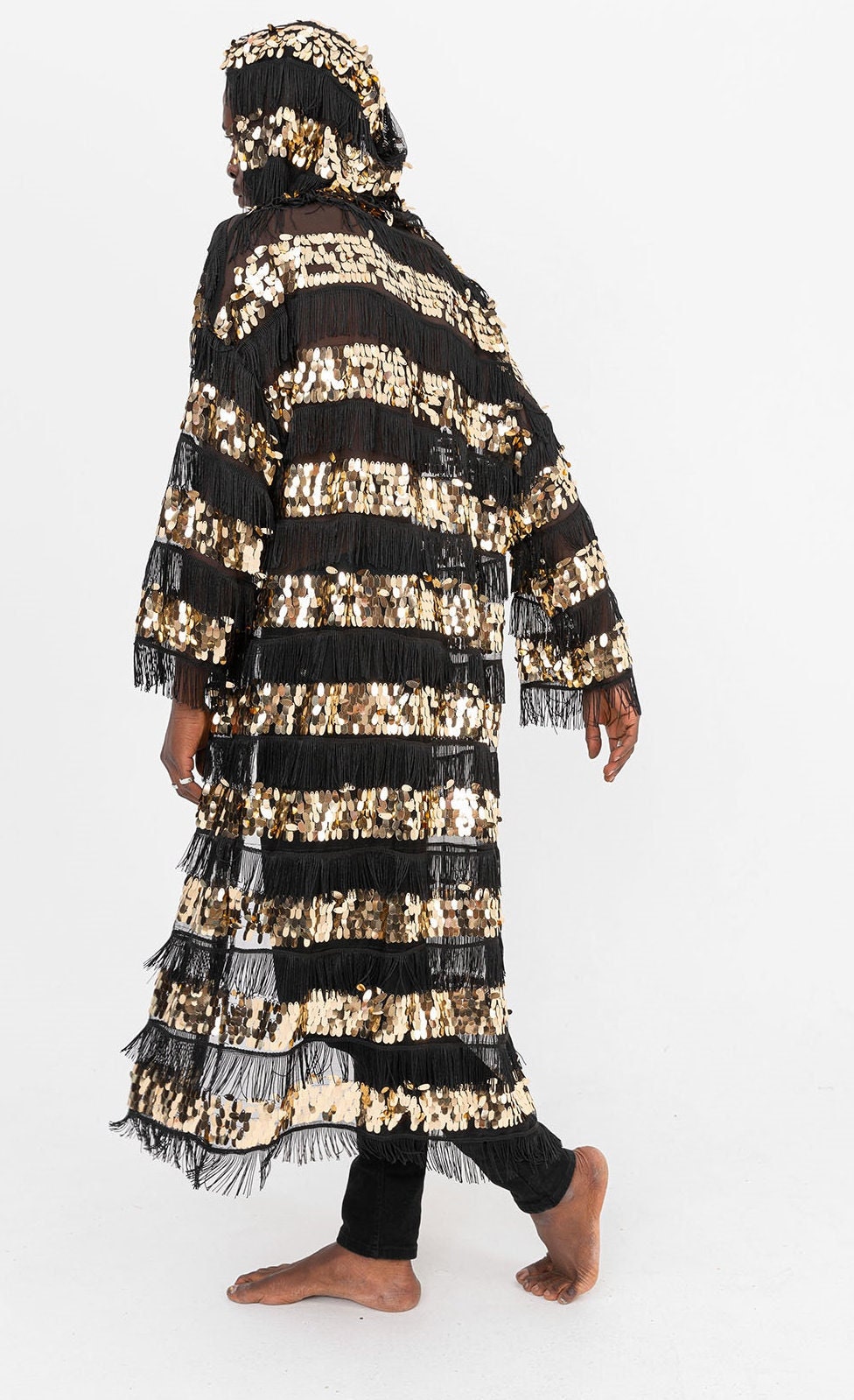 Sequin Kimono Hooded Kimono Sequin Robe Festival Kimono - Etsy