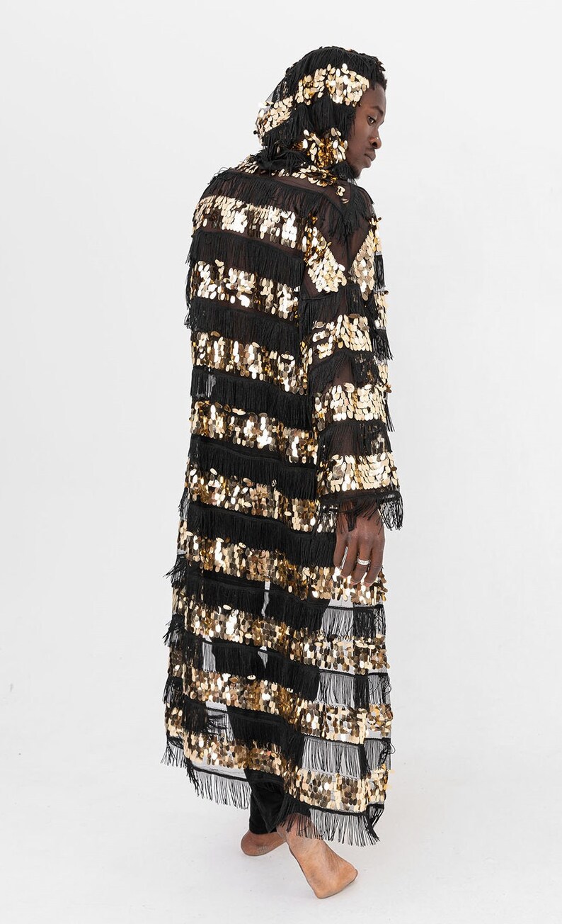 Sequin Kimono Hooded Kimono Sequin Robe Festival Kimono - Etsy