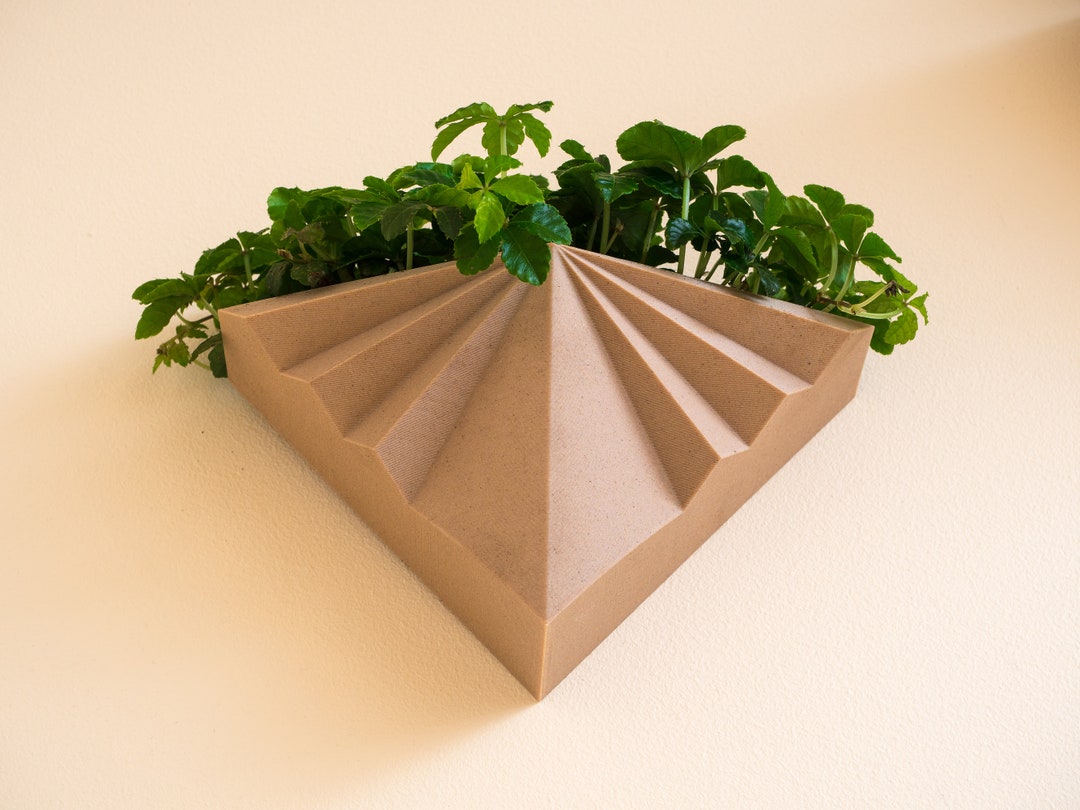 Wooden Geometric Wall Planter "daisy" | Wall Geometric Hanging Planter ...