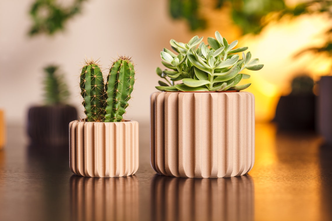 Modern Wood Planter COLUMN Minimalist Indoor Plant Pot Uniquely ...