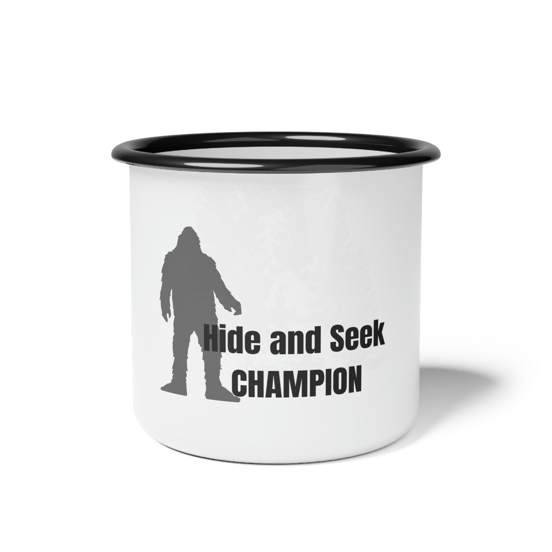 Enamel Camping Cup, Bigfoot Cup, Hide and Seek, Sasquatch, the Original ...