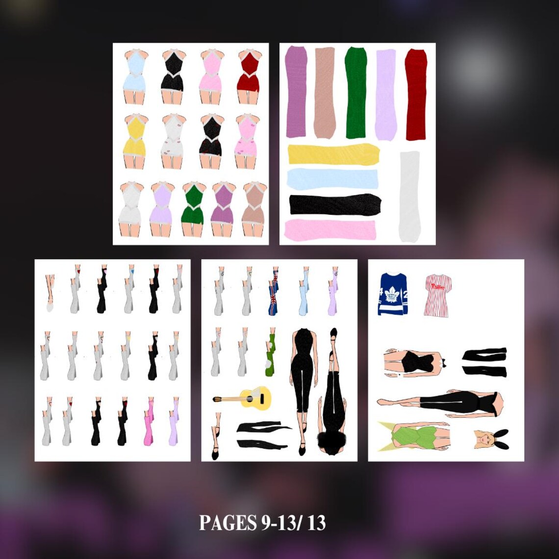 Short N Sweet Paper Doll - Printable Download! ALL OUTFITS BUNDLE! (100 ...
