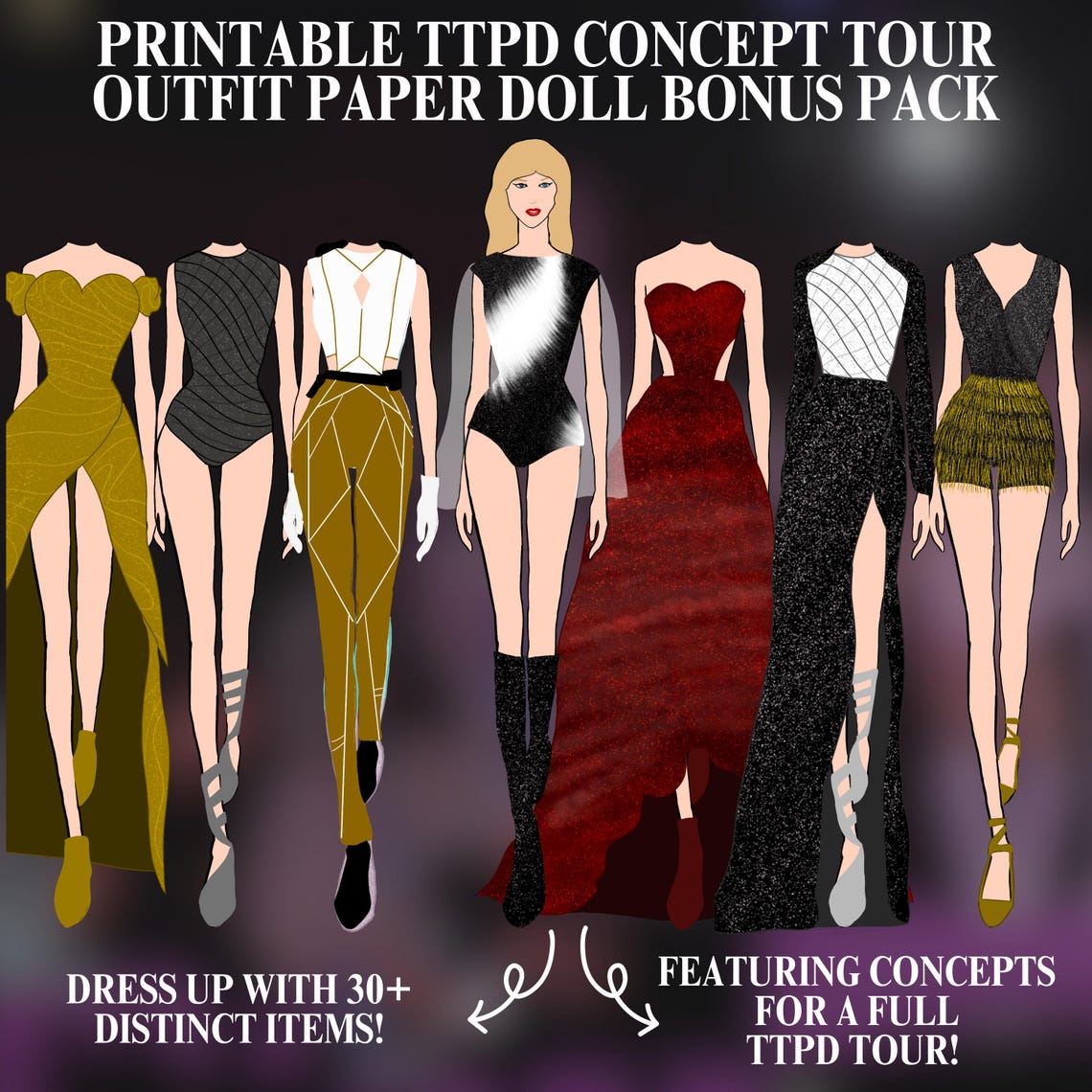 TTPD Tour Concept Outfits Paper Doll Set - Digital Download! - Etsy