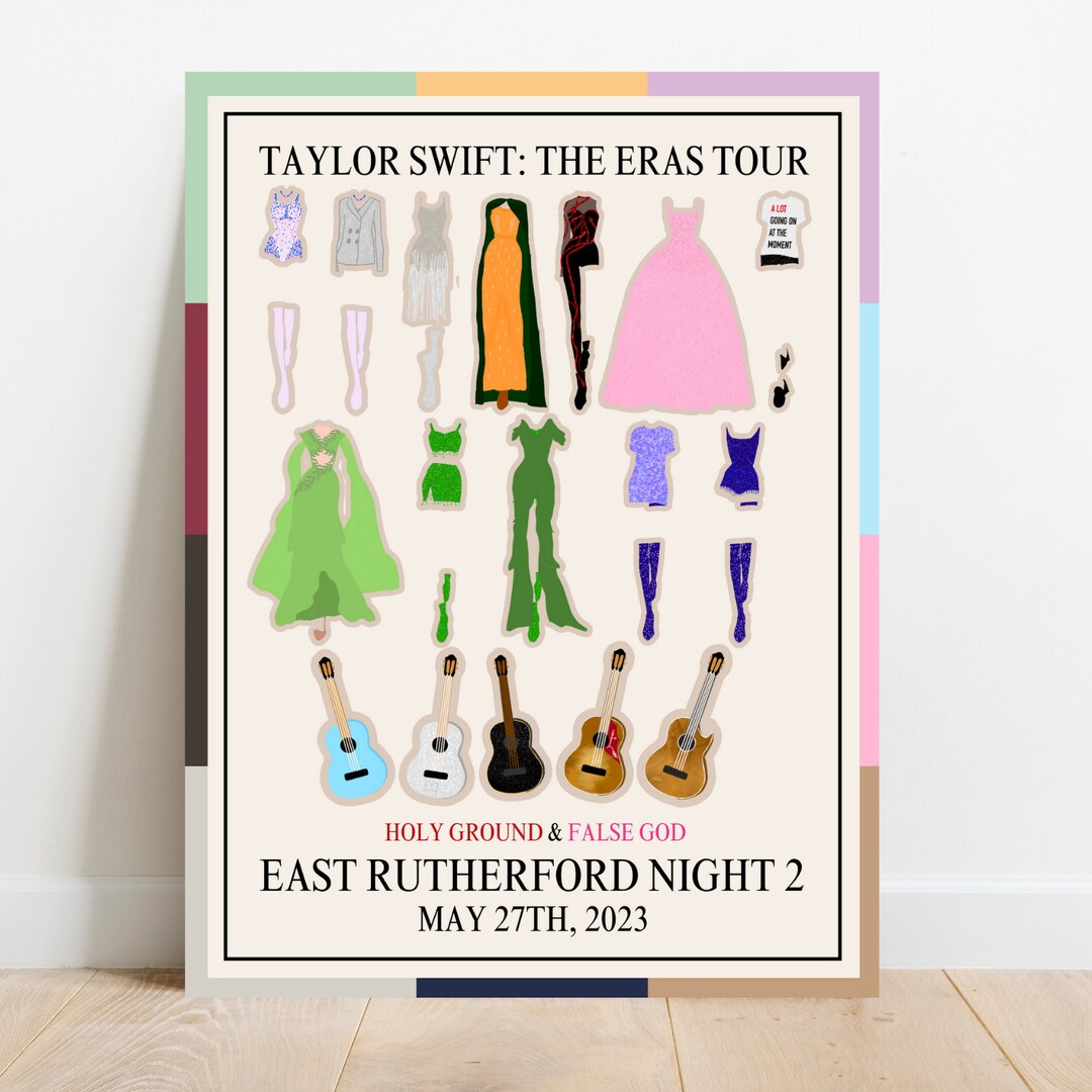 Taylor Swift: the Eras Tour Inspired Outfit Poster PERSONALIZED by Date ...