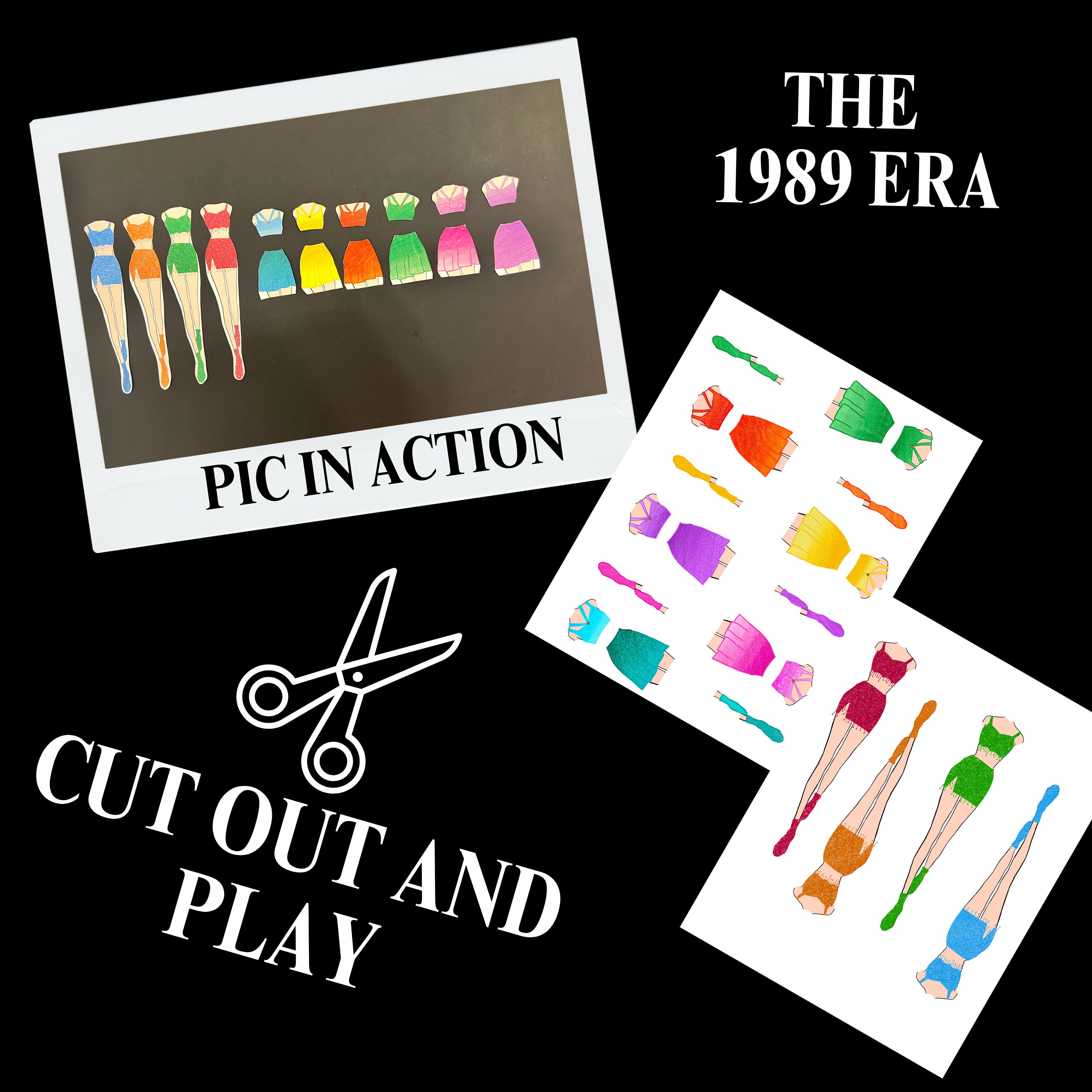 Eras Paper Doll Printable Download 1989 Era Outfits - Etsy