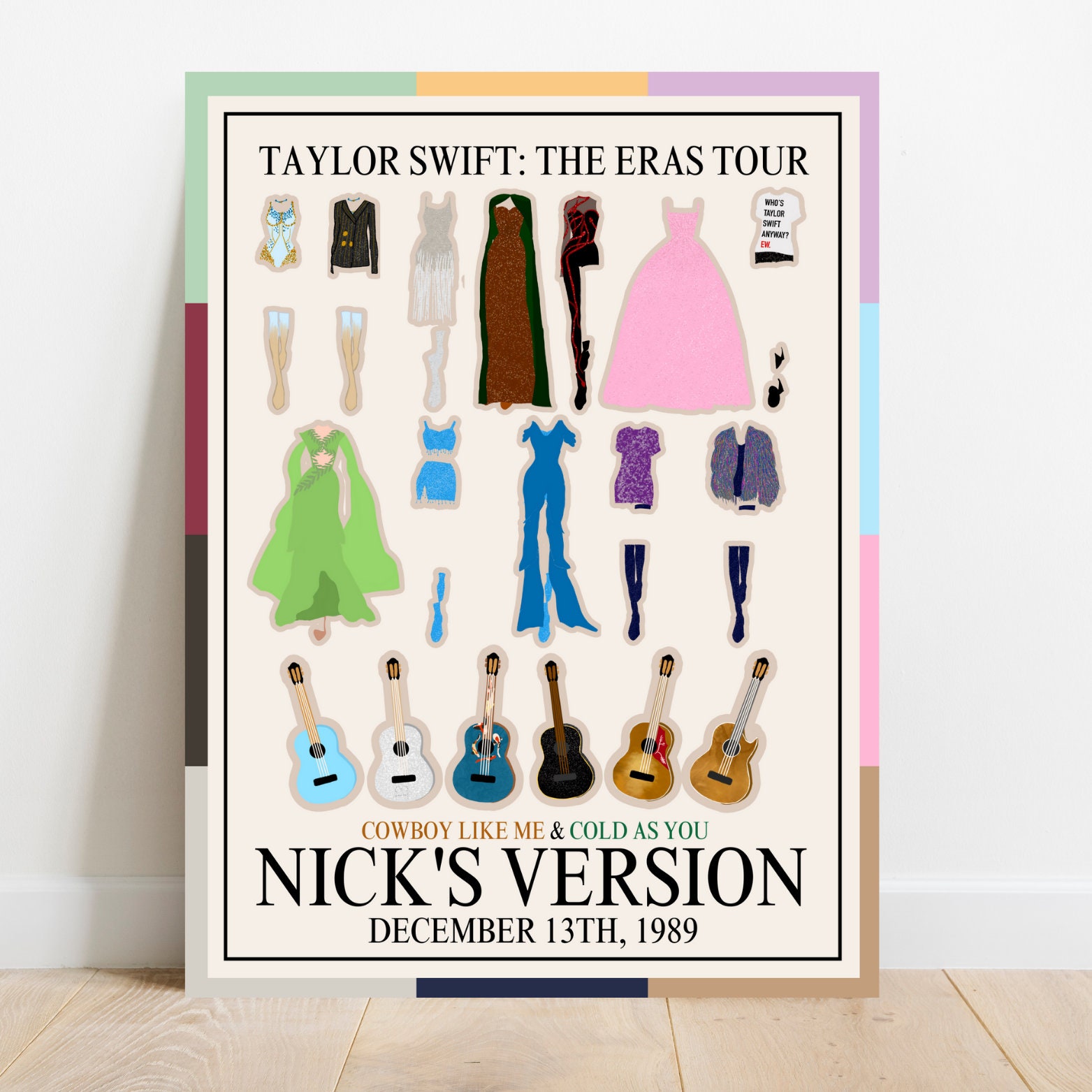 Taylor Swift: the Eras Tour Inspired Outfit Poster PERSONALIZED by Date ...