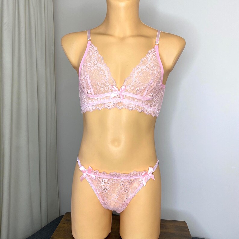Sissy Lingerie Sets For Men Sissy Clothing Pink Men Bra Aa And Sissy