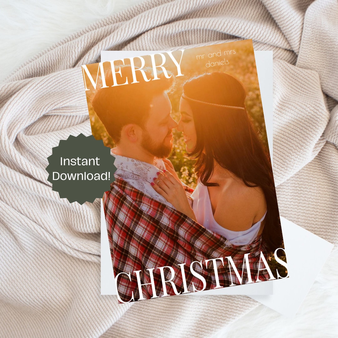 Christmas Photo Card Digital Download Christmas Card With - Etsy