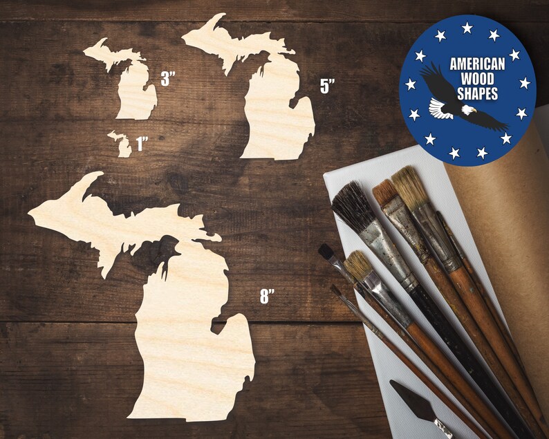 Unfinished Wood Michigan Connected Shape - Craft - up to 36" DIY - Etsy