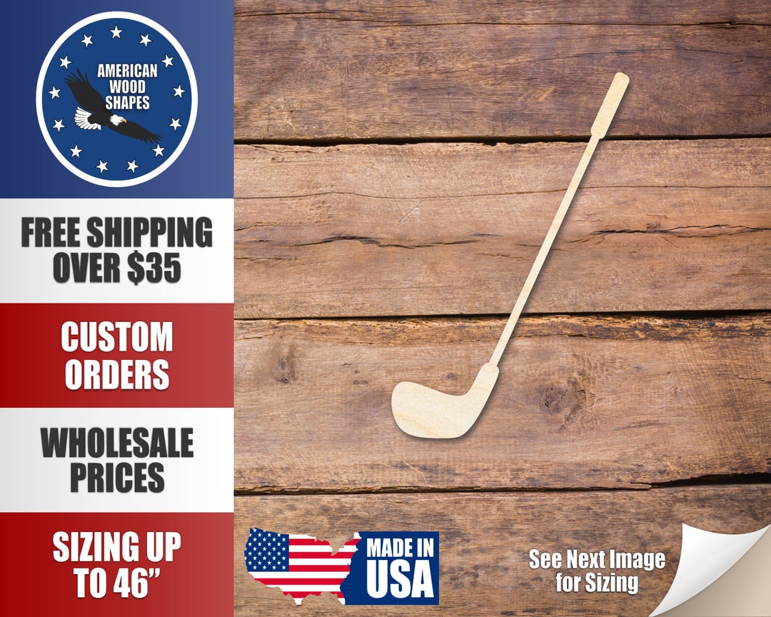 Unfinished Wood Golf Club Shape - Sporting - Craft - up to 24" DIY - Etsy