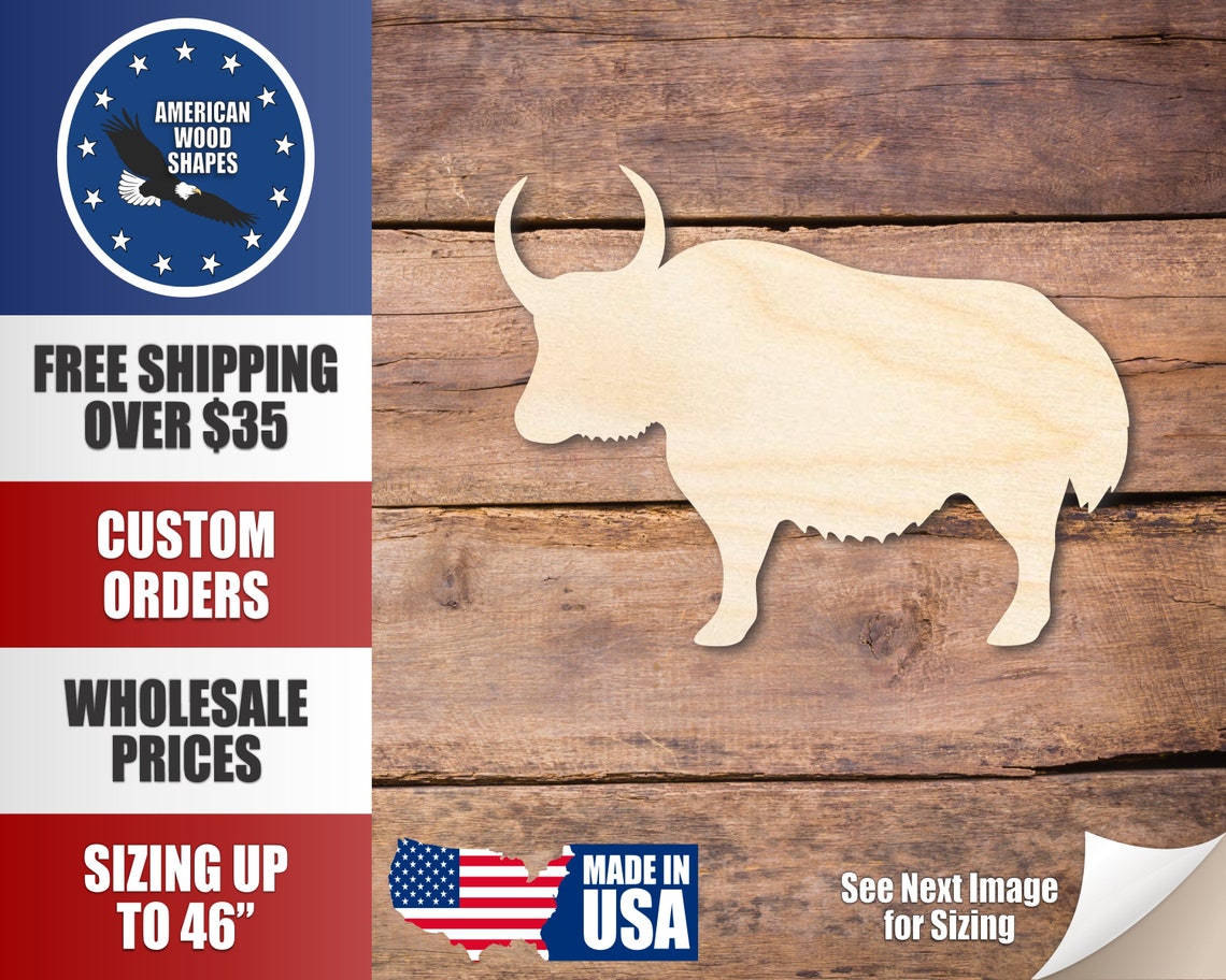 Unfinished Wood Yak Shape - Animal - Craft - up to 24" DIY - Etsy