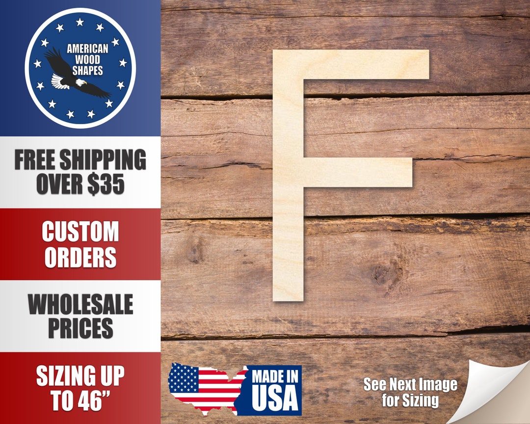 Unfinished Wood Arial Letter F Shape - Craft - up to 36" DIY - Etsy