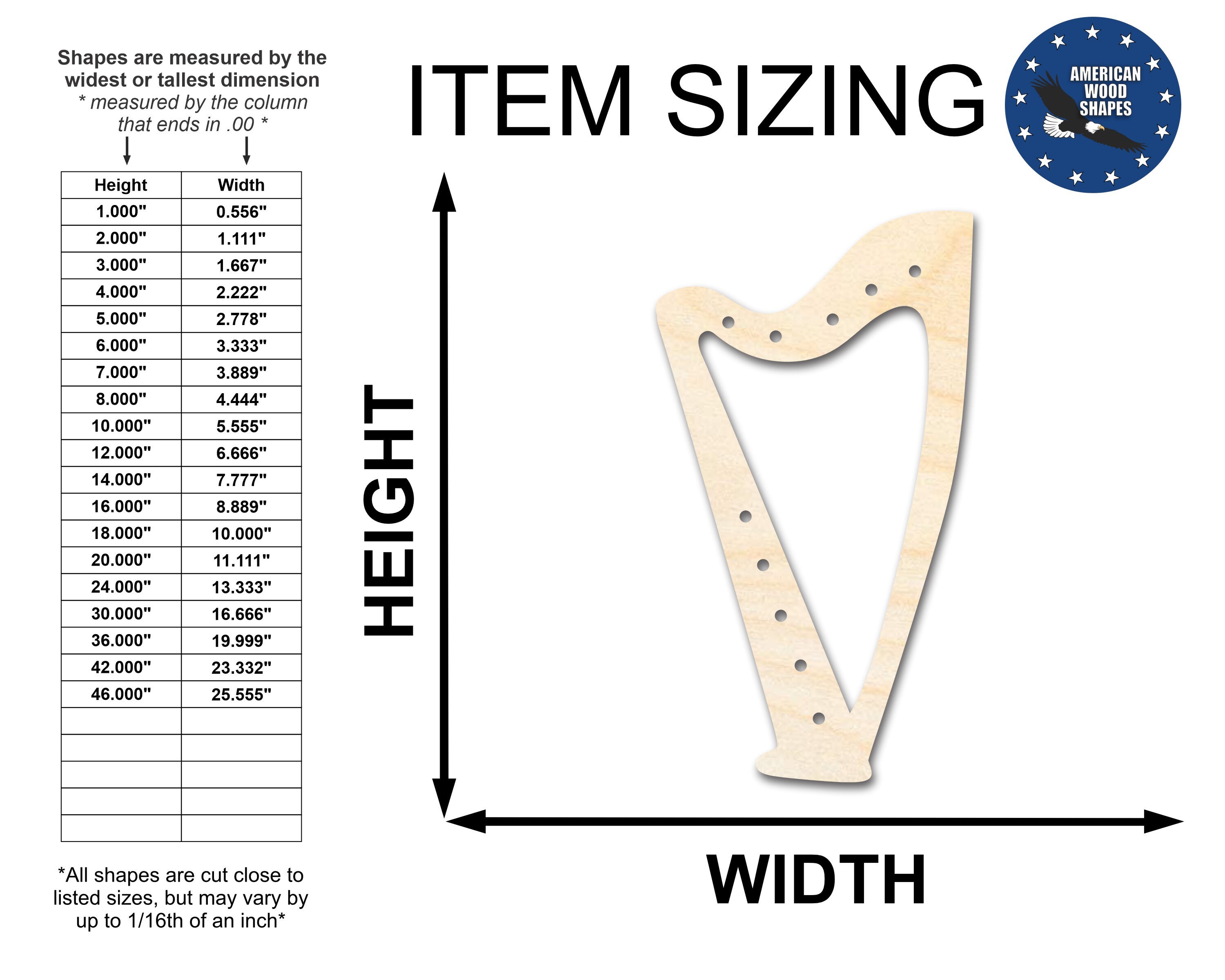 Unfinished Wood Harp With Holes Shape - Craft - up to 36" - Etsy