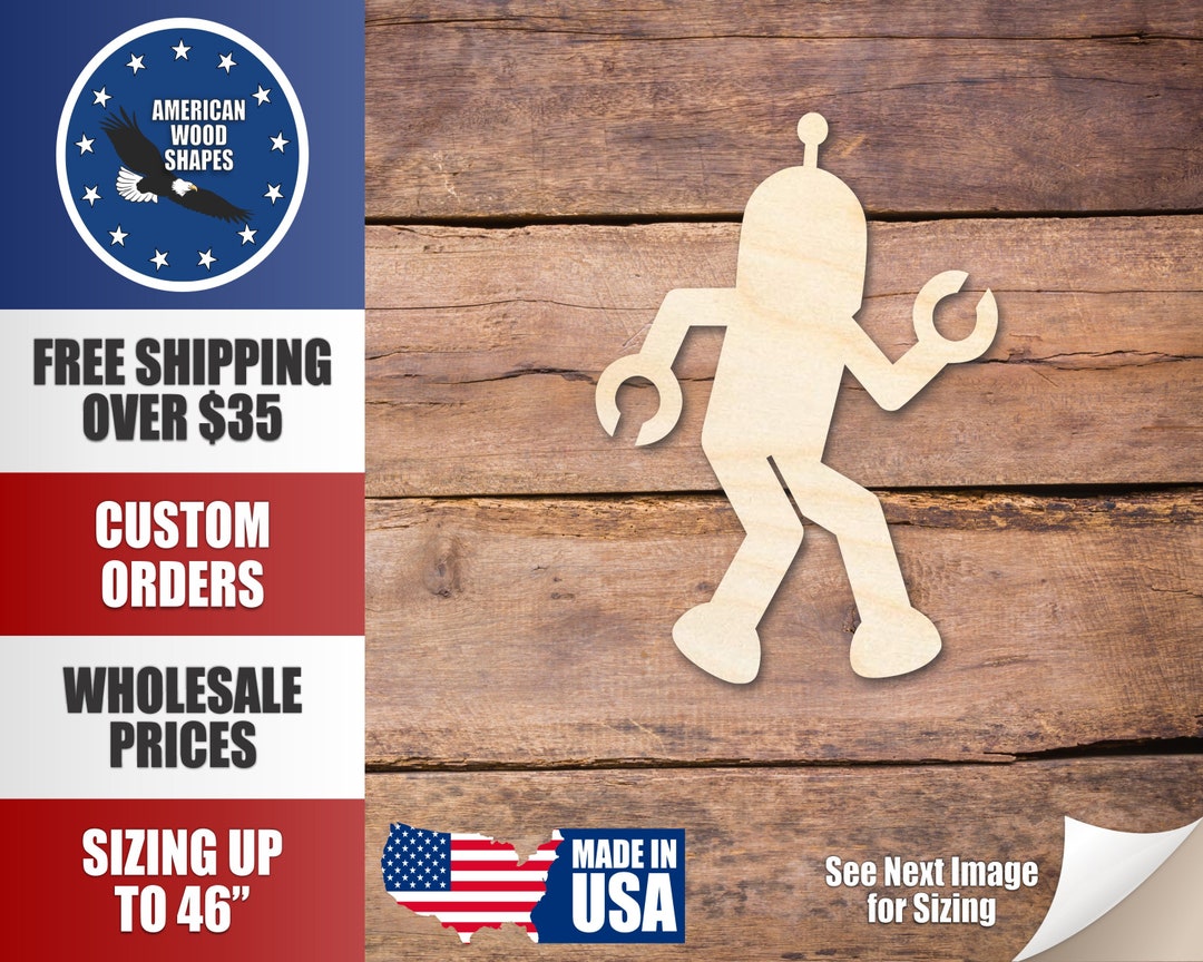 Unfinished Wood Robot Shape - Craft - up to 36" DIY - Etsy