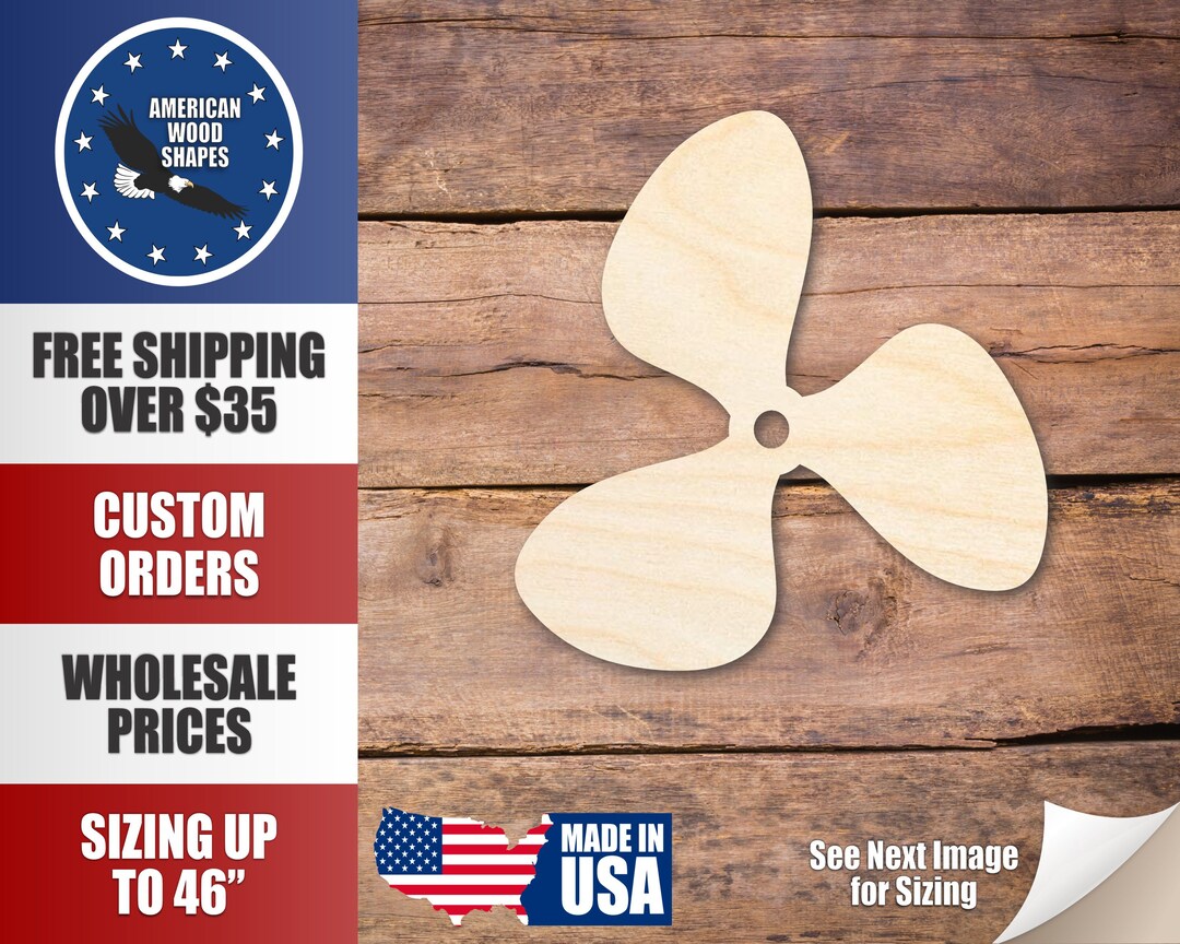 Unfinished Wood Propeller Shape - Fishing - Boat - Craft - up to 24 ...