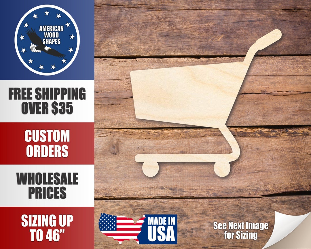Unfinished Wood Shopping Cart Shape - Craft - up to 24" DIY - Etsy