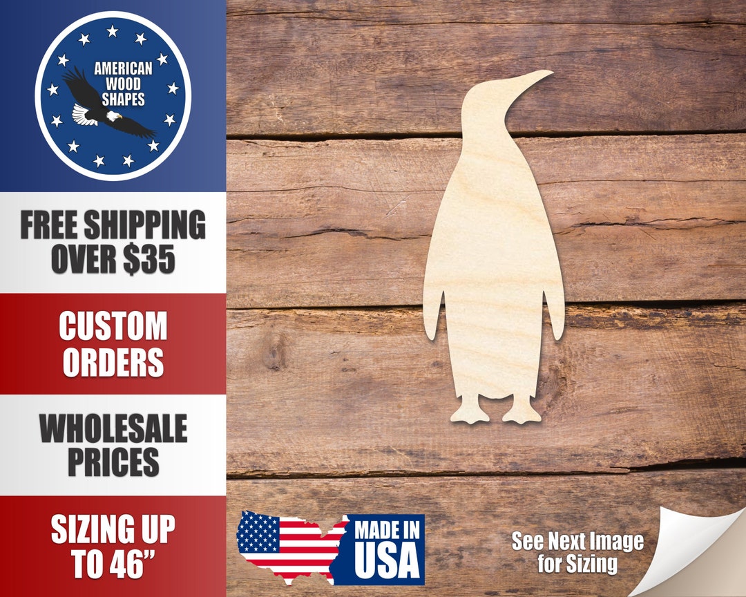 Unfinished Wood Emperor Penguin Shape - Animal - Wildlife - Craft - up ...