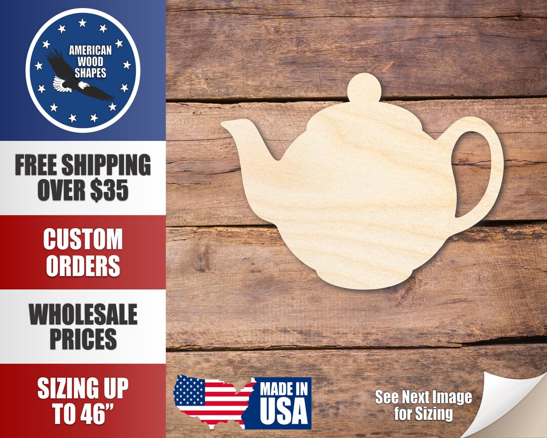 Unfinished Wood Teapot Shape - Kitchen - Craft - up to 24" DIY - Etsy
