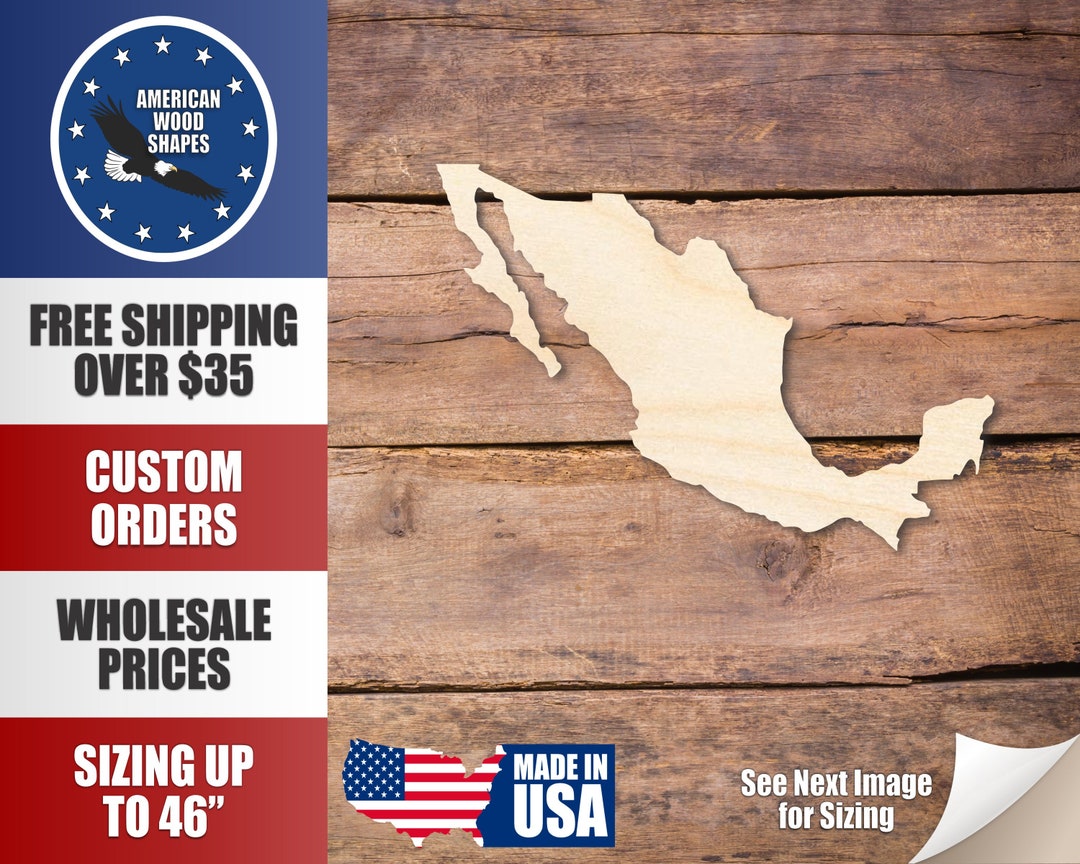 Unfinished Wood Mexico Shape - Country - Craft - up to 24" DIY - Etsy