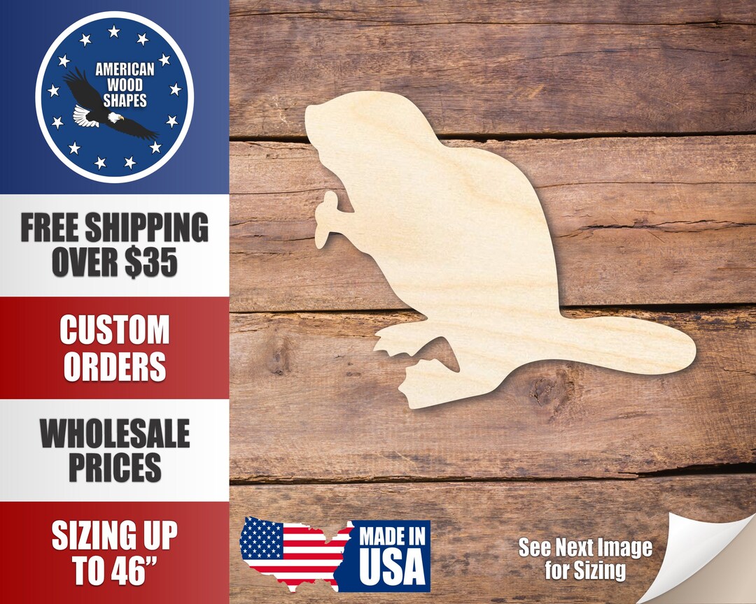 Unfinished Wood Beaver Shape - Animal - Craft - up to 24" DIY - Etsy