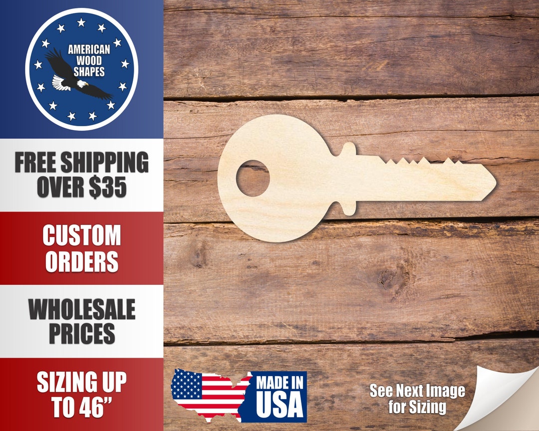 Unfinished Wood Key Shape - Craft - up to 24" DIY - Etsy