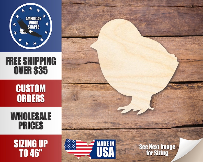 Unfinished Wood Baby Chick Shape Craft up to 36 DIY - Etsy